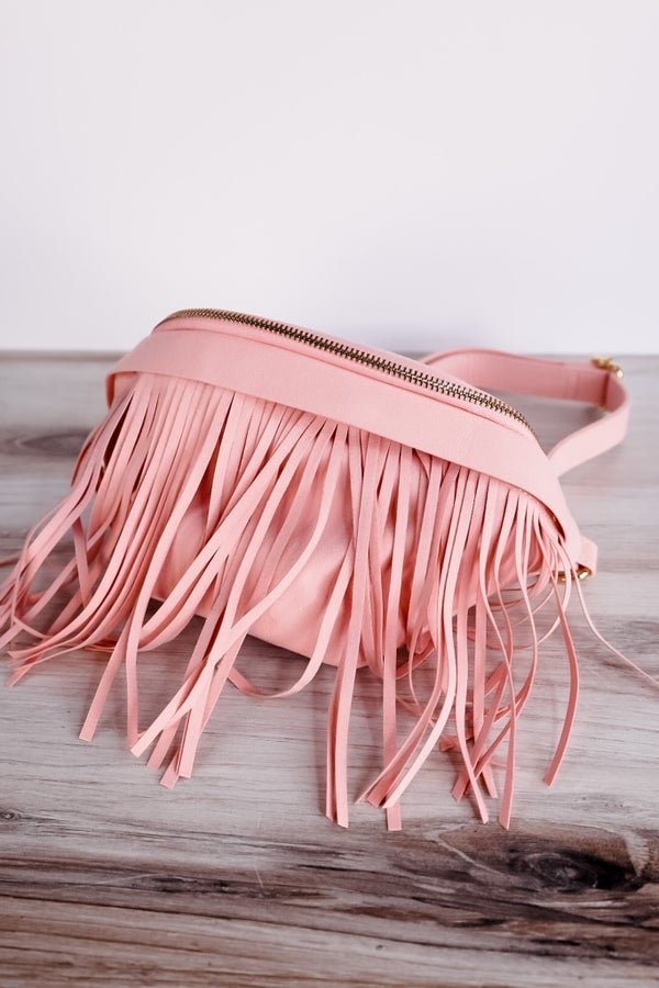 Light Pink Removable Fringe Fanny Pack - Whiskey Skies